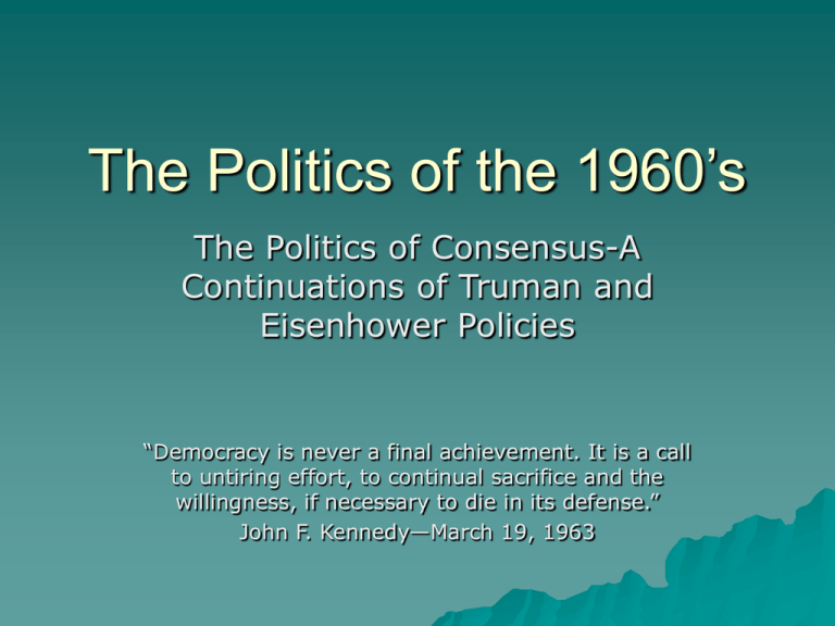 The Politics of the 1960's