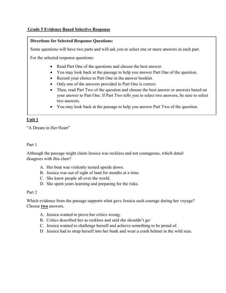 Grade 5 Selected Response
