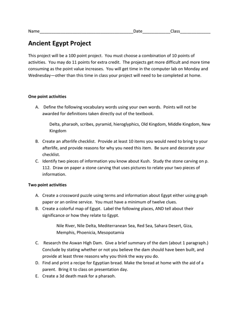 Ancient Egypt Project