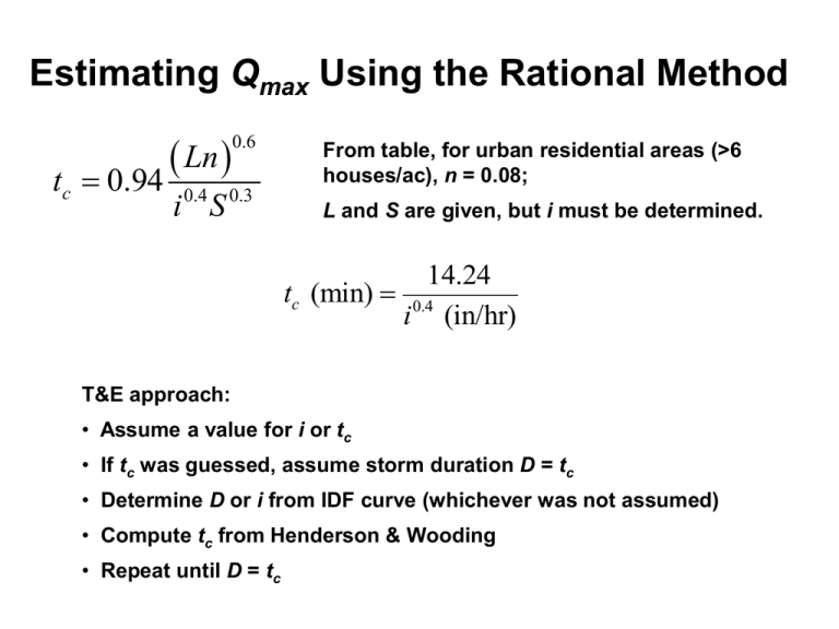 Estimating Runoff: Rational & SCS Methods, Detention Ponds