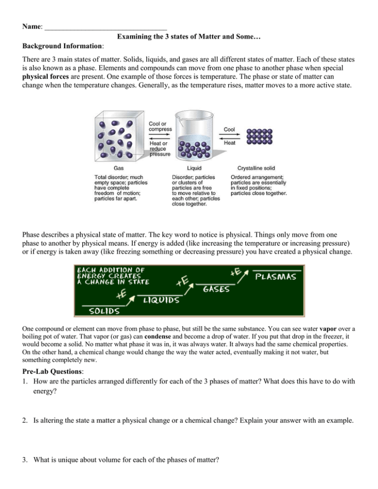 States of Matter Lab