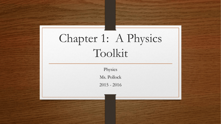 Physics Toolkit: Chapter 1 Presentation