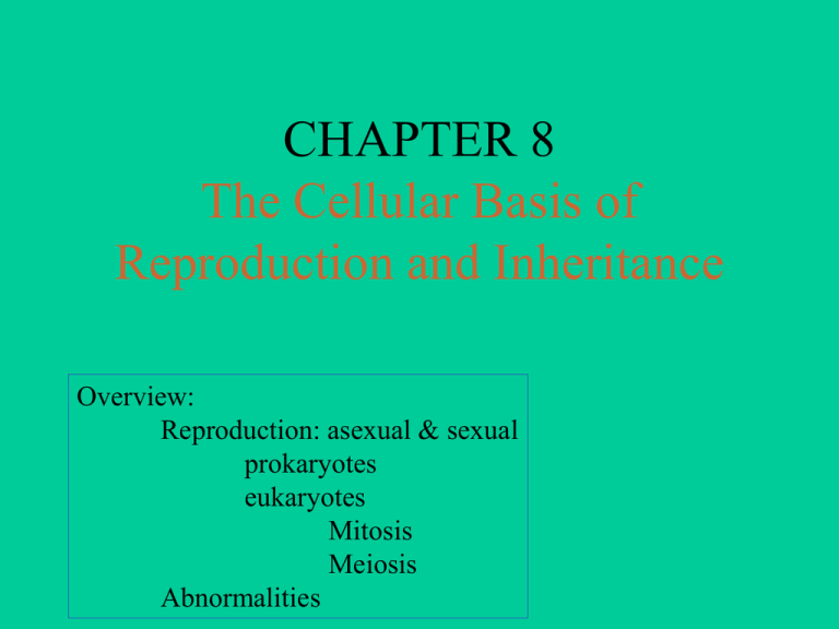 Cellular Reproduction & Inheritance: Mitosis, Meiosis