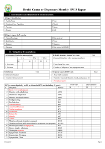 Health Center Monthly HMIS Report Form