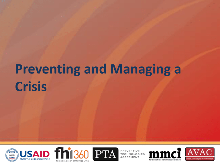 Preventing and Managing a Crisis