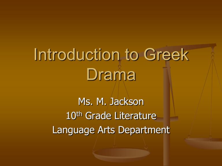 Introduction to Greek Drama