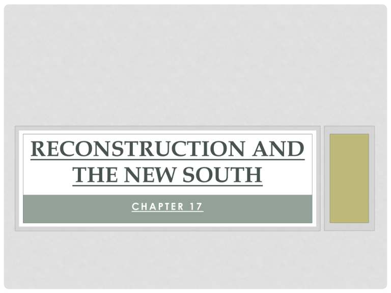 Reconstruction and the New South
