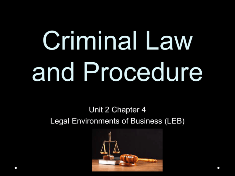 Criminal Law and Procedure