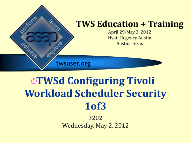 TWS Security Configuration: Tivoli Workload Scheduler