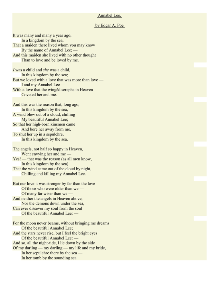 Annabel Lee: Poem Analysis, Themes, and Questions