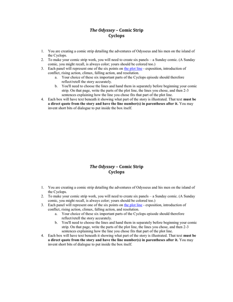 Odyssey Comic Strip: Cyclops Adventure