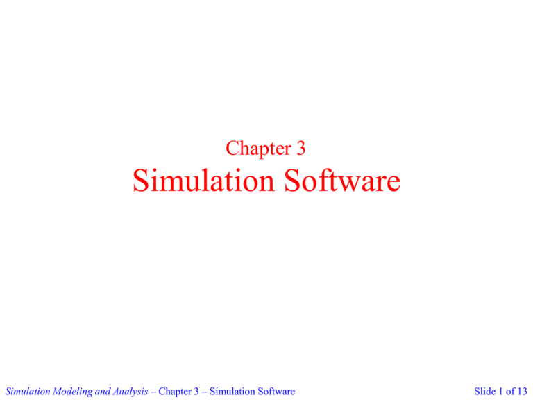 Chapter 3 - Simulation Software