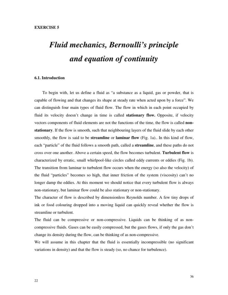 Fluid Mechanics: Bernoulli's Principle & Continuity Exercise