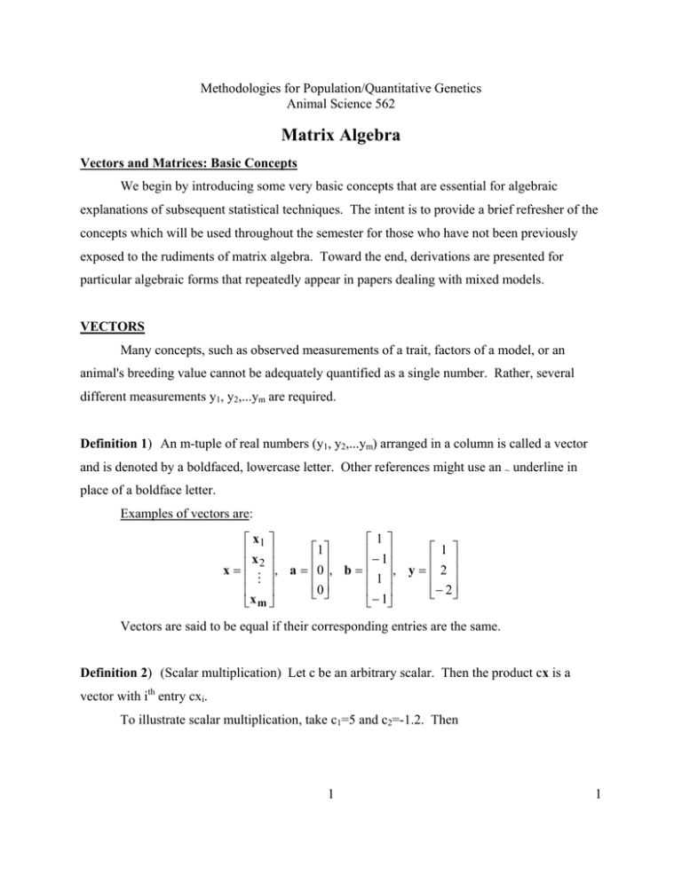 Matrix Algebra