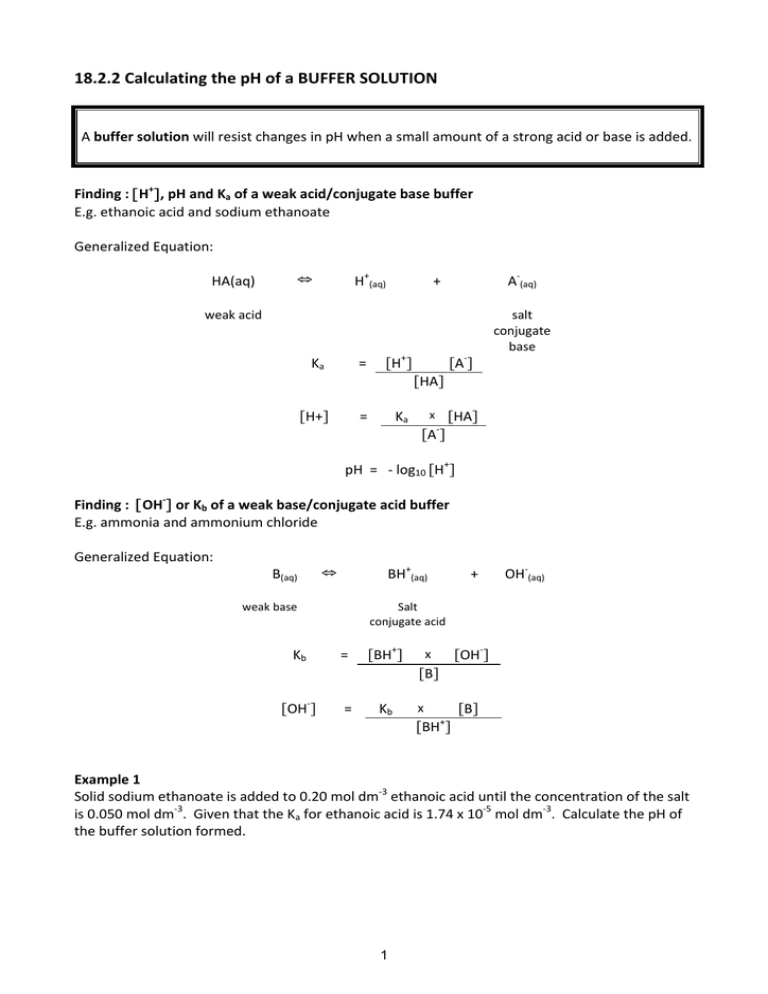 Buffer Solutions: pH Calculations & Practice Problems