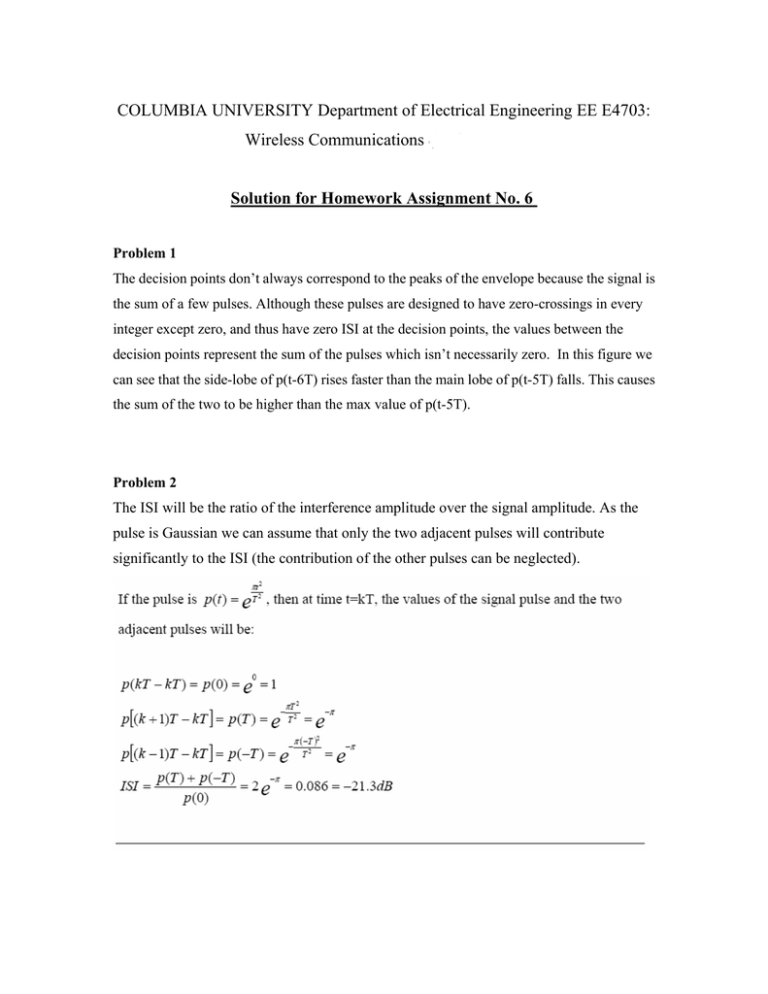 COLUMBIA UNIVERSITY Department of Electrical Engineering EE E4703: