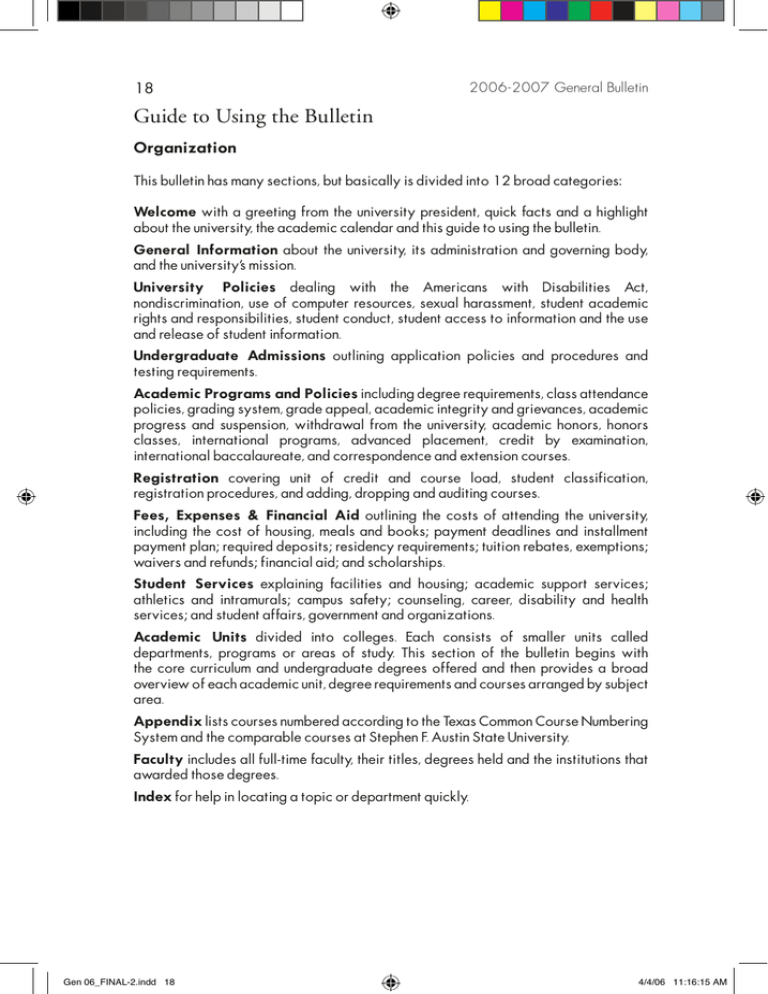 Guide to Using the Bulletin 18 Organization