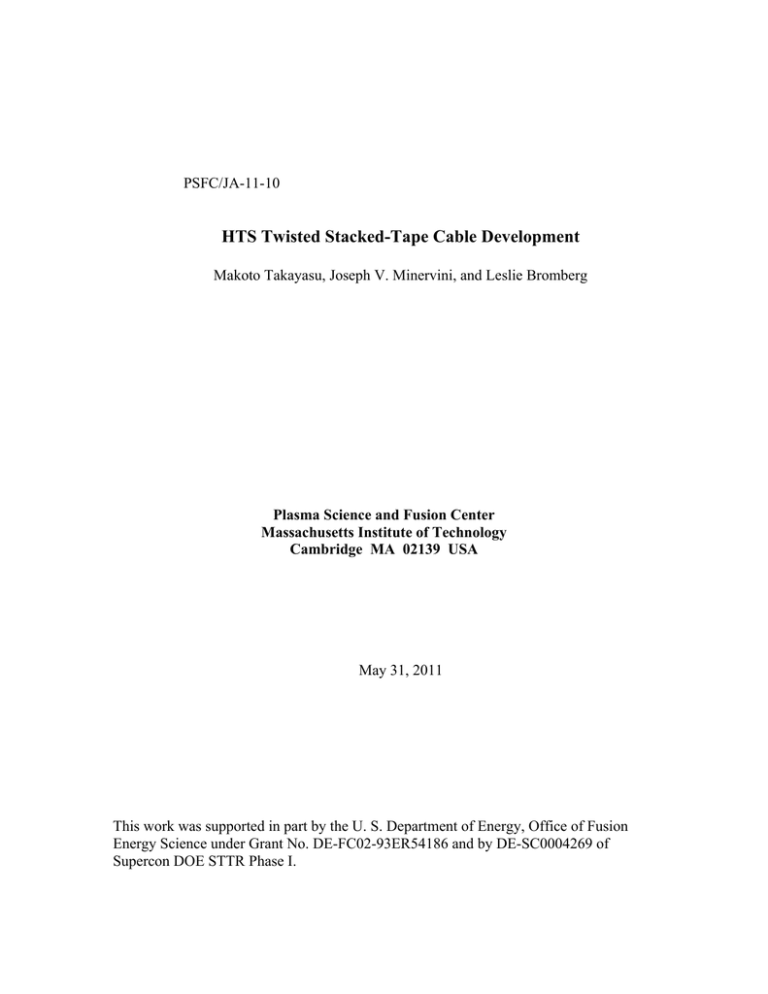 Hts Twisted Stacked Tape Cable Development