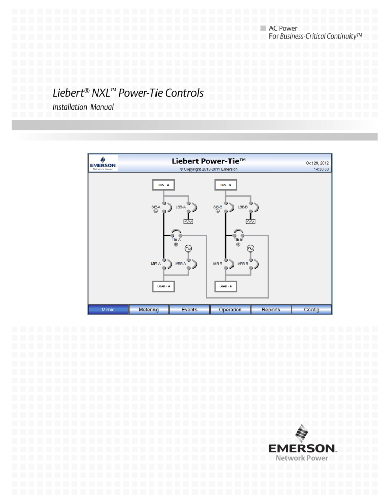 Liebert NXL Power-Tie Controls Installation Manual