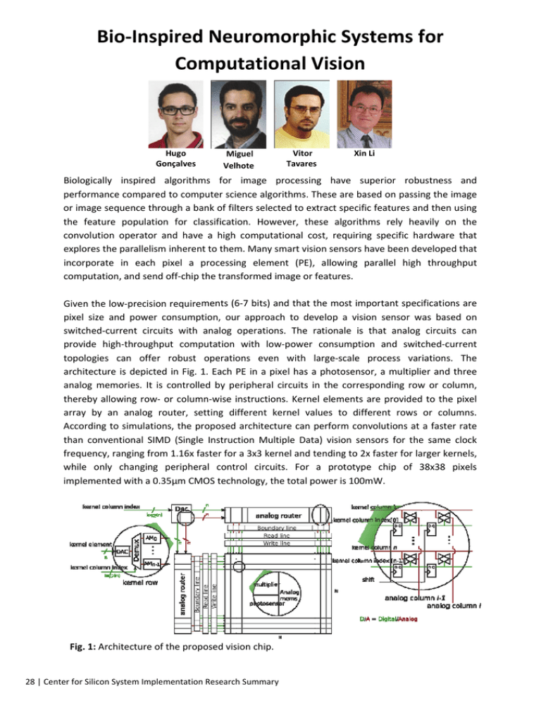 Bio‐Inspired Neuromorphic Systems for Computational Vision