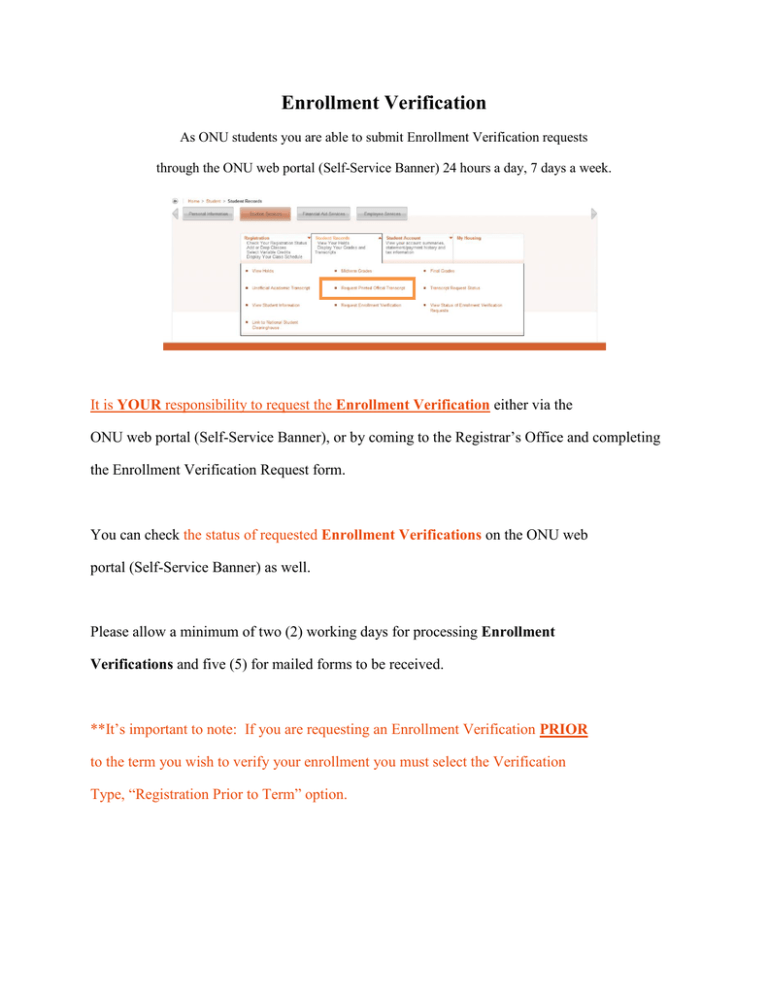 Enrollment Verification