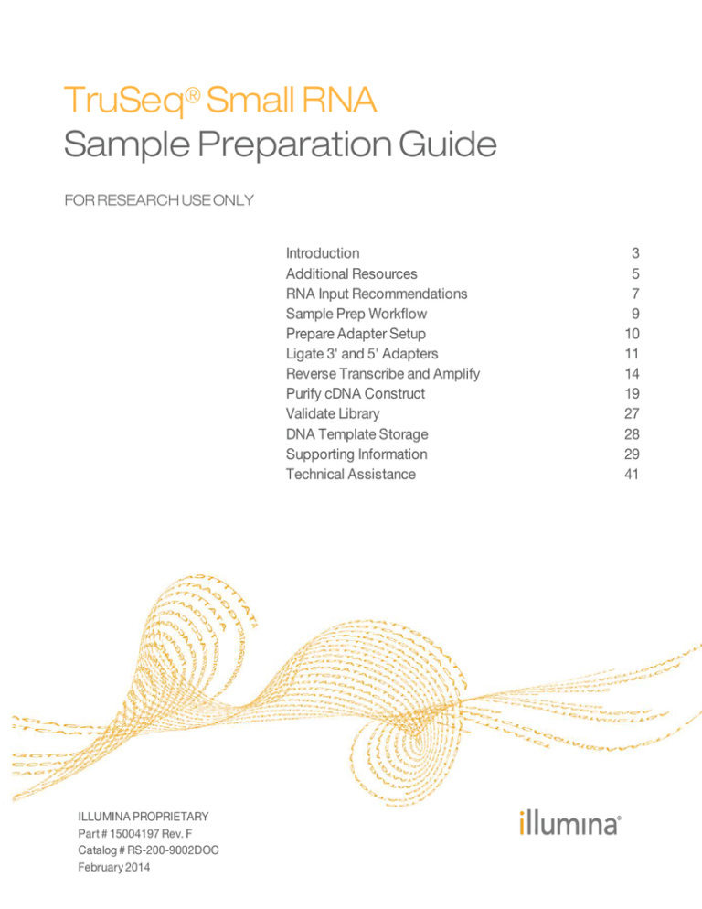 TruSeq Small RNA Sample Preparation Guide