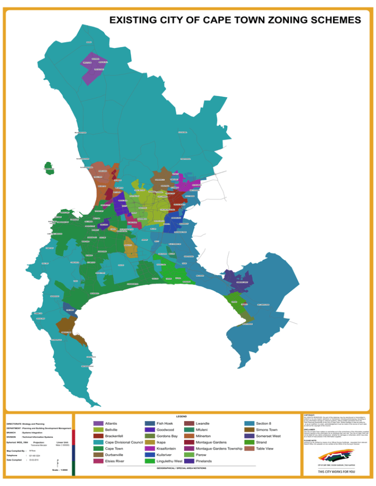 Cape Town Zoning Map: Existing Schemes & Areas