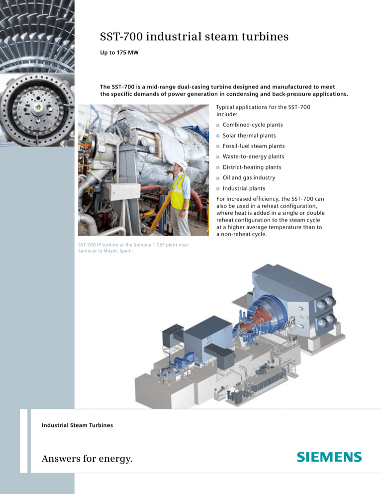 SST-700 Industrial Steam Turbines | Up to 175 MW