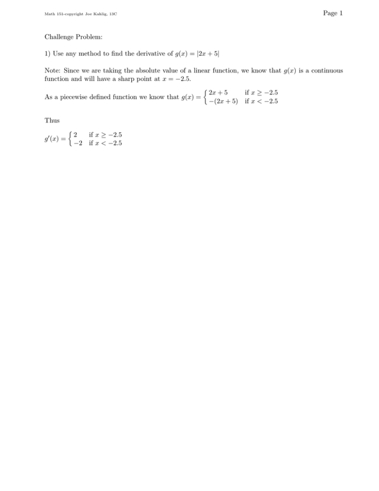 Page 1 Challenge Problem: