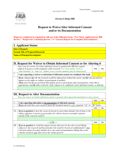 IRB Waiver of Informed Consent Policy