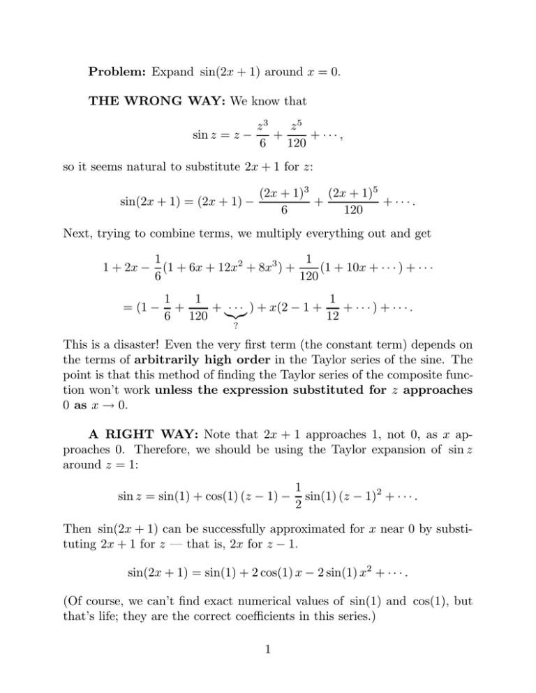 Problem: THE WRONG WAY: z