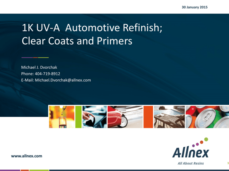 UV-A Automotive Refinish: Clear Coats & Primers Presentation