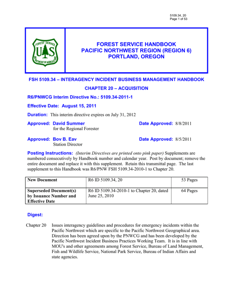 Incident Business Management Handbook - Acquisition