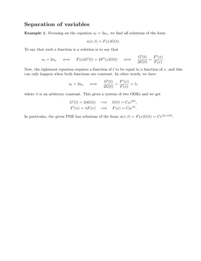 Separation of variables