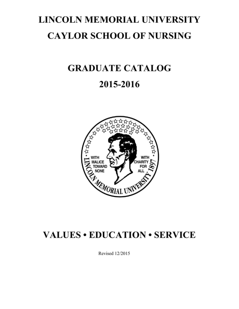 LMU Nursing Graduate Catalog 2015-2016