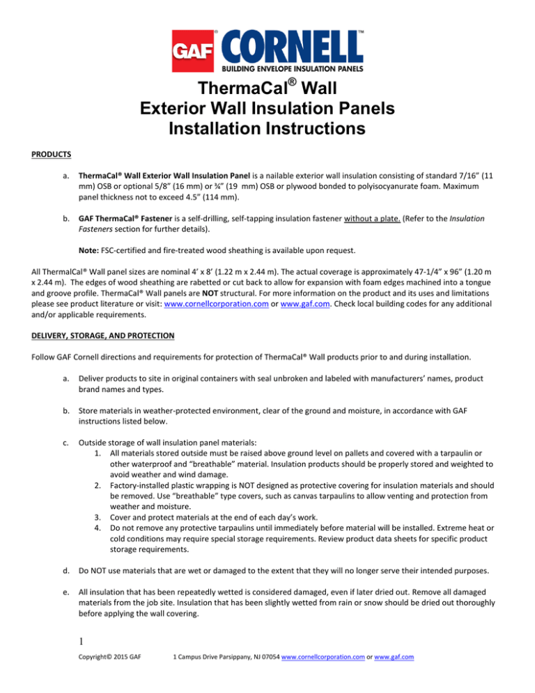 ThermaCal Wall Exterior Wall Insulation Panels