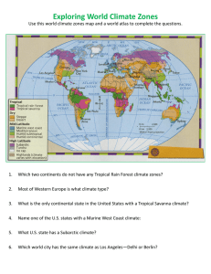 World Climate Zones: Map, Graphs, and Descriptions