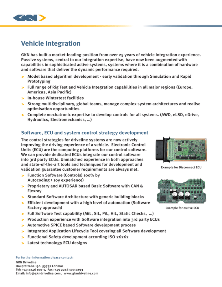 Vehicle Integration
