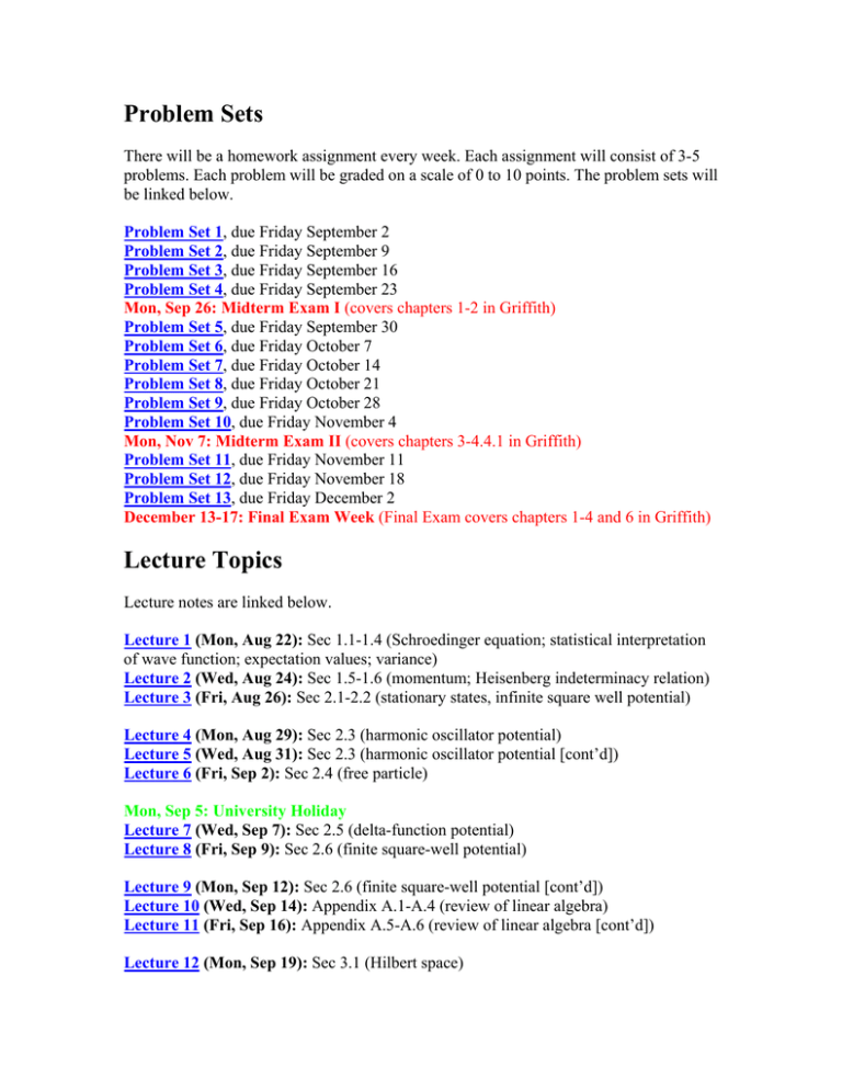 Problem Sets