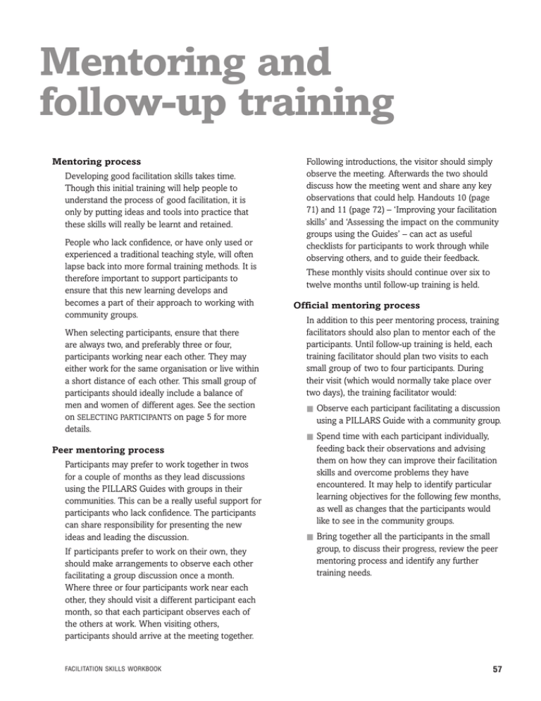 Mentoring and follow-up training
