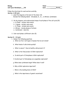Cell Growth & Division: Class Notes - IPMATC