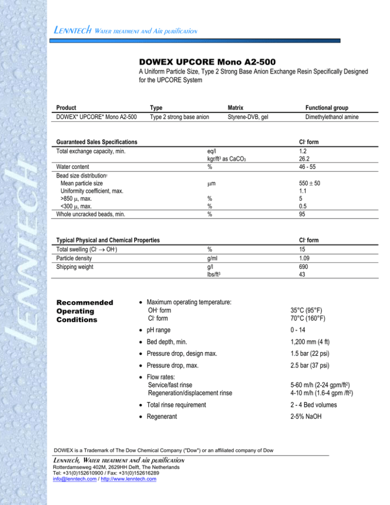DOWEX UPCORE Mono A2-500