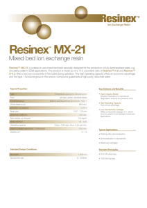 Resinex MX-3010 UB Mixed bed ion exchange resin