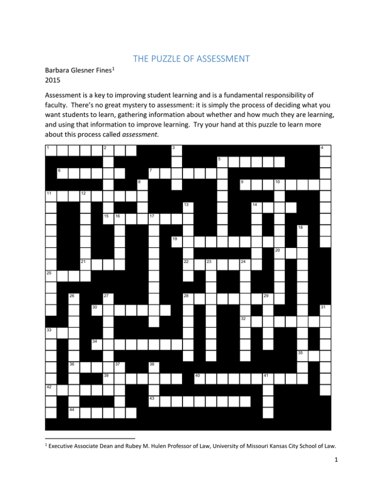 THE PUZZLE OF ASSESSMENT