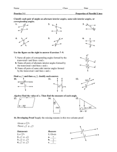 Parallel Lines Graphic Organizer