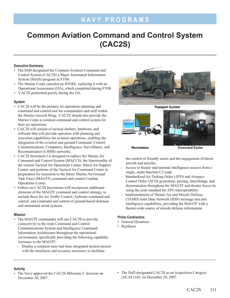 CAC2S: Aviation Command and Control System Report