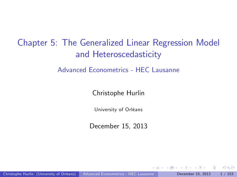 Chapter 5: The Generalized Linear Regression Model and ...