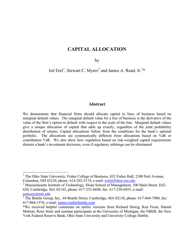 CAPITAL ALLOCATION by Isil Erel