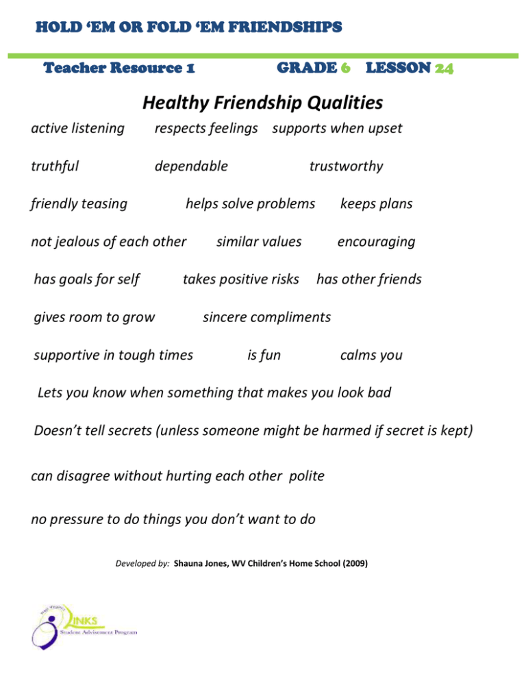 Healthy Friendship