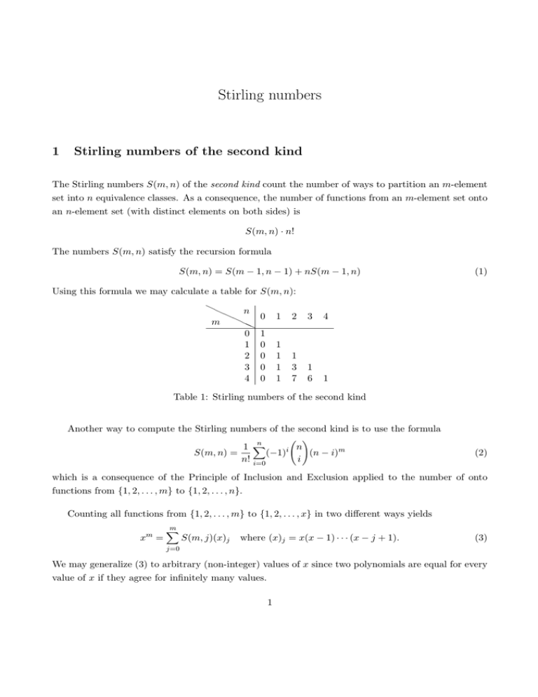 Stirling Numbers: First and Second Kind